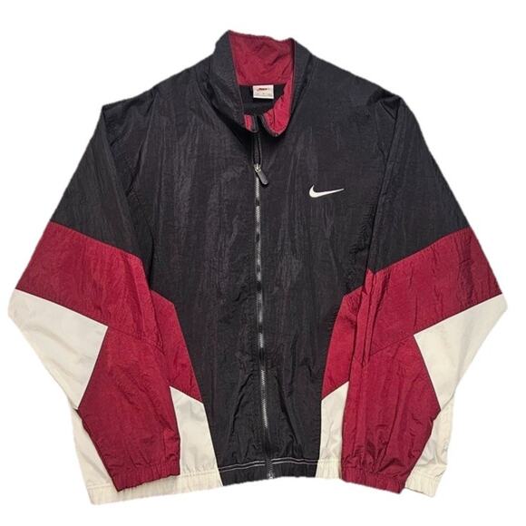 Nike | Jackets & Coats | Vintage Nike Jacket Sz Xl 9s Black Maroon ...